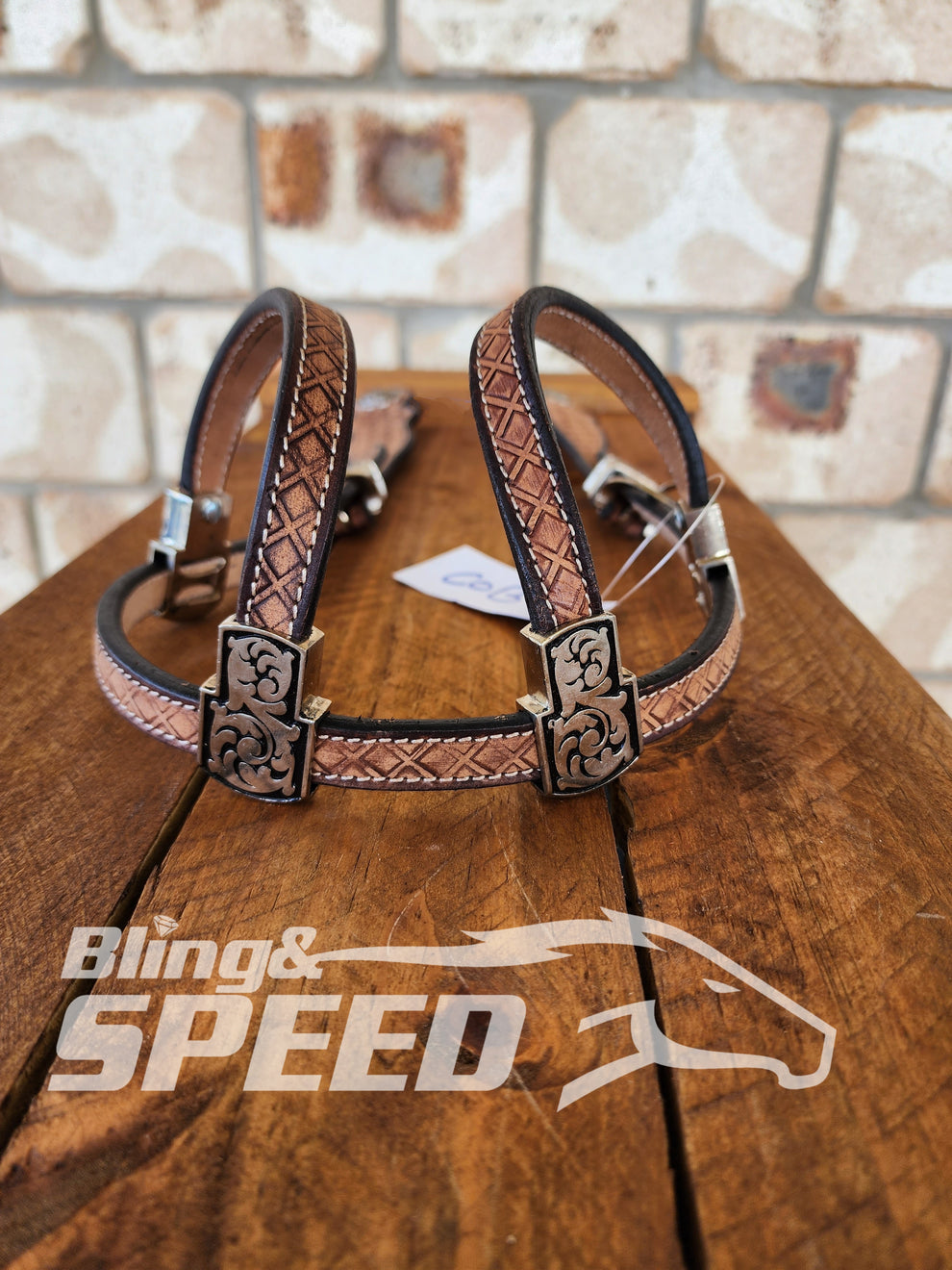 Two Ear Leather Bridle with Antique Fittings – Bling and Speed
