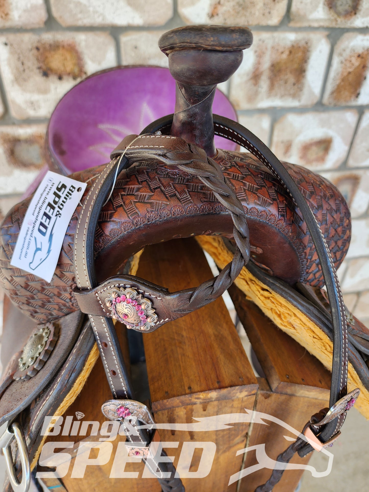 Bling & Speed Plait One Ear Bridle with Pink – Bling and Speed