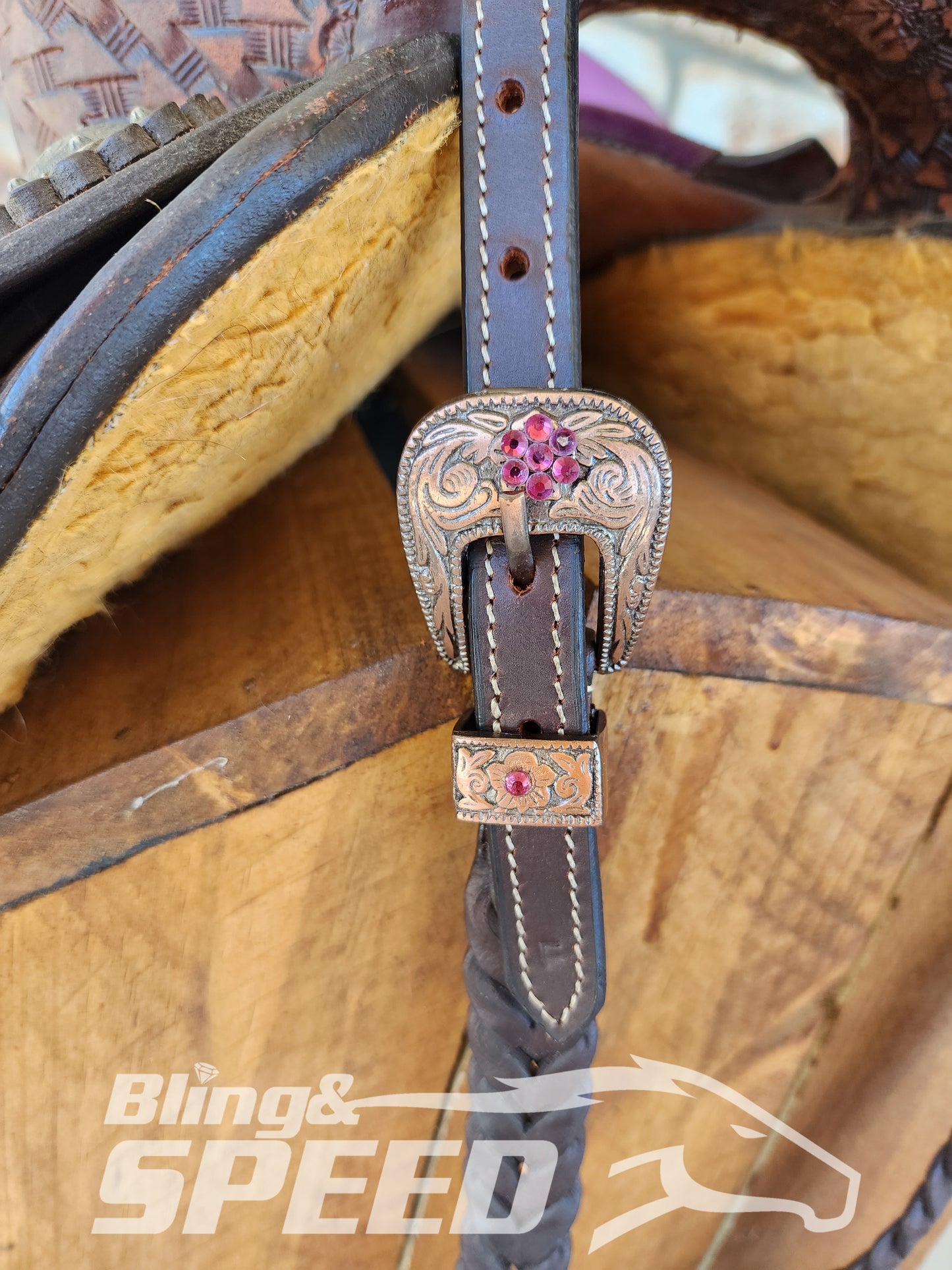 Bling & Speed Plait One Ear Bridle with Pink – Bling and Speed