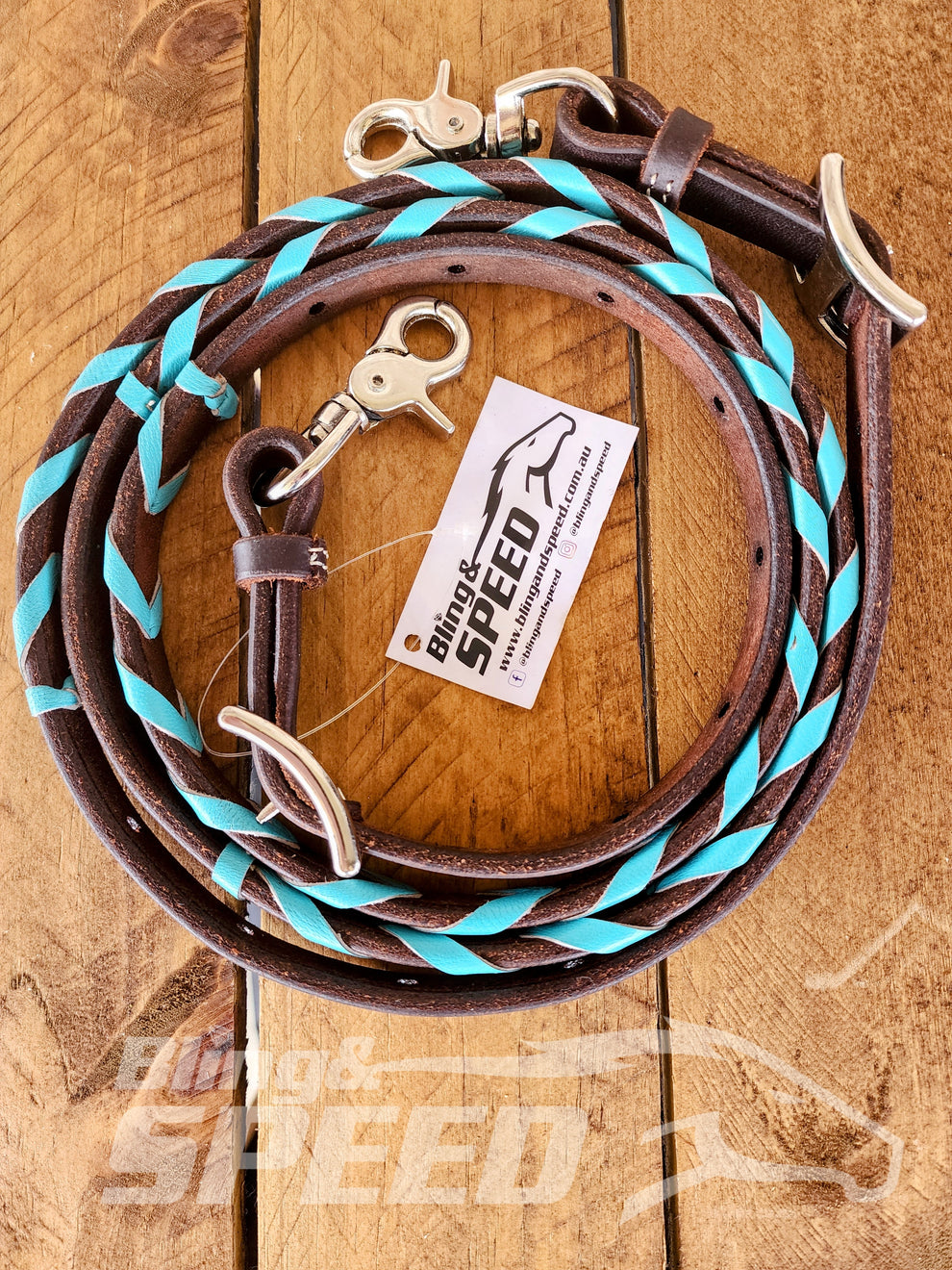 Bling and Speed Turquoise Laced Barrel Reins